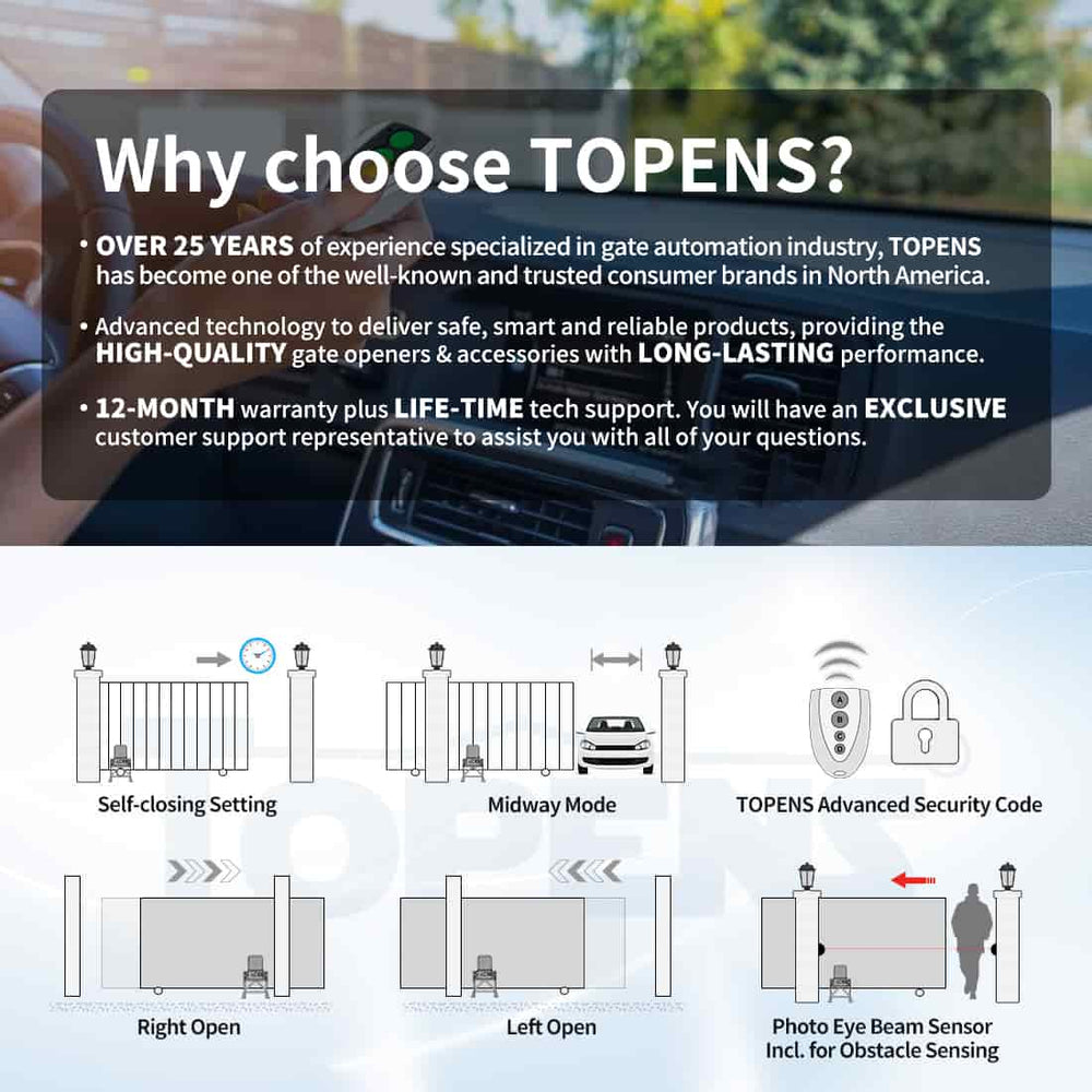 Commercial Sliding Driveway Gate Opener | TOPENS