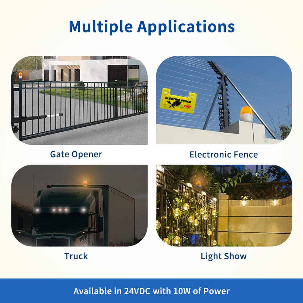 24V Warning Light Flashing Beacon for Automatic Gates | TOPENS