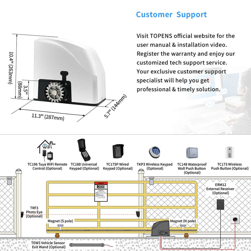 Automatic Gate Slide Opener | TOPENS