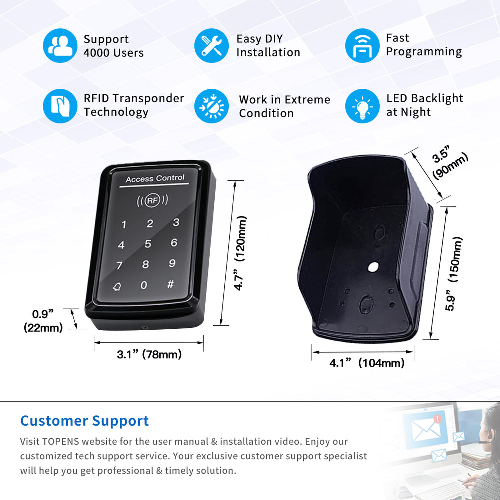 Wired Keypad for Automatic Gate & Garage Door Opener | TOPENS