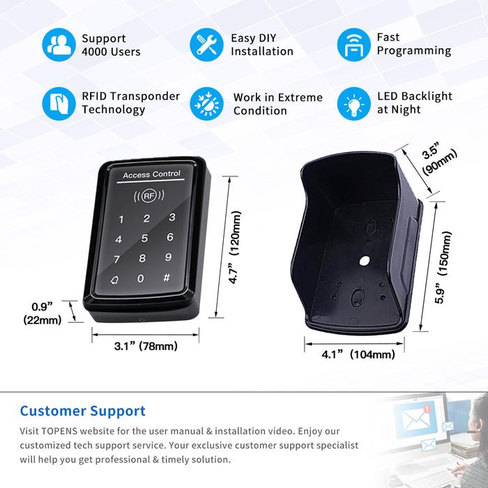 Wired Keypad for Automatic Gate & Garage Door Opener | TOPENS